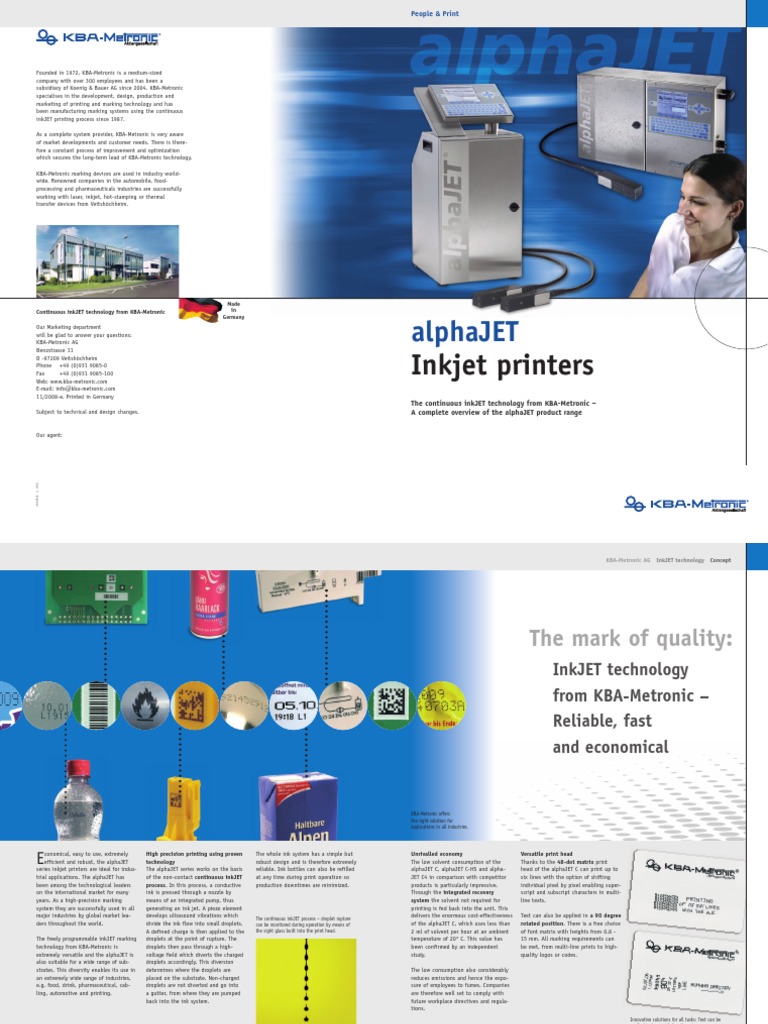 Alphajet: Inkjet Printers | PDF | Printer (Computing) | Computing