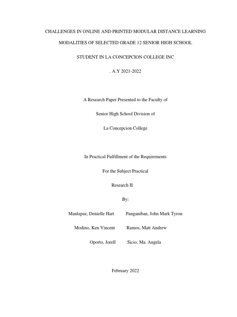Challenges in Distance Learning Modalities | PDF | Survey Methodology ...