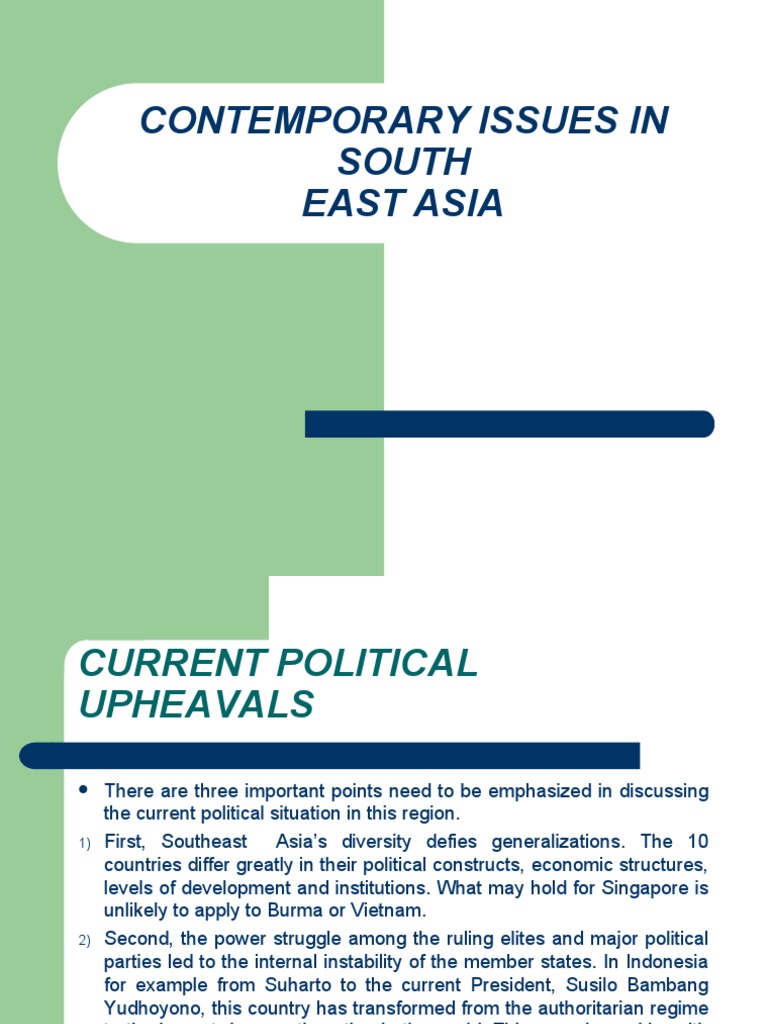 Contemporary Issues in South East Asia | PDF | Trade | International ...