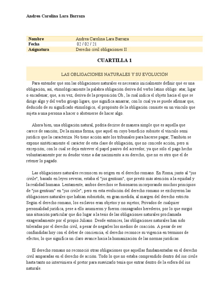 Evolución de las Obligaciones Naturales | PDF | Pagos | Justicia