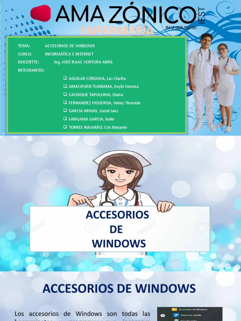 Tema de Exposicion Accesorios de Windows | PDF | Archivo de computadora | Microsoft Windows