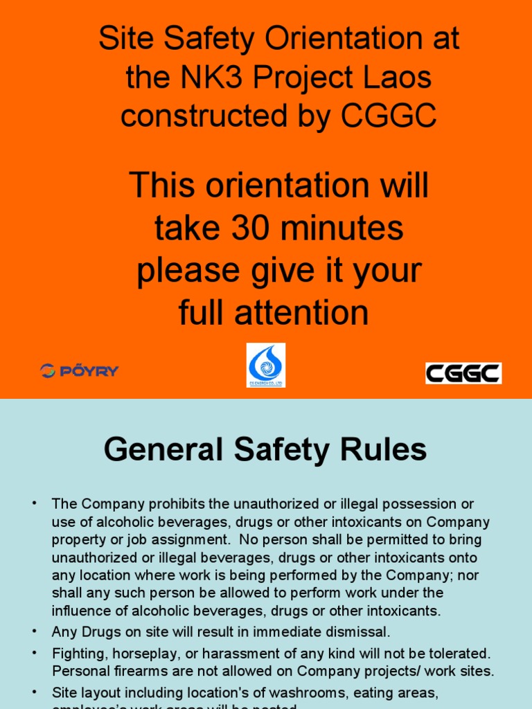 NK3 Project Safety Orientation Guide | PDF | Scaffolding | Personal ...