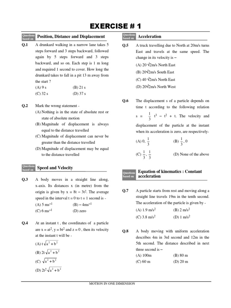 Kinematics Assignment 2 | PDF | Acceleration | Velocity