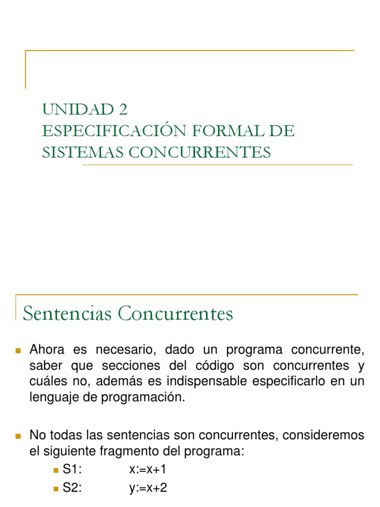 Unidad 2 Especificacion Concurrente 2 | PDF | Lenguaje de programación | Desarrollo de software