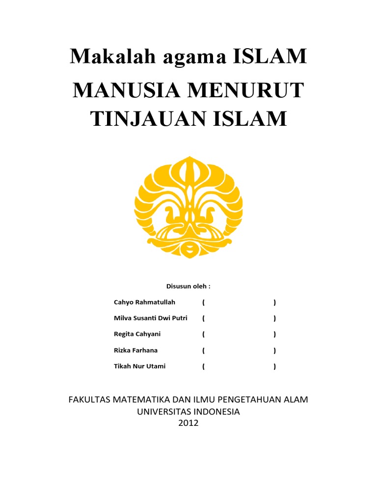 Contoh Makalah Agama Tentang Manusia Menurut Islam | PDF Contoh Makalah Agama Tentang Manusia Menurut Islam | PDF