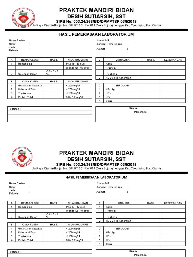 Form Lab Catin | PDF