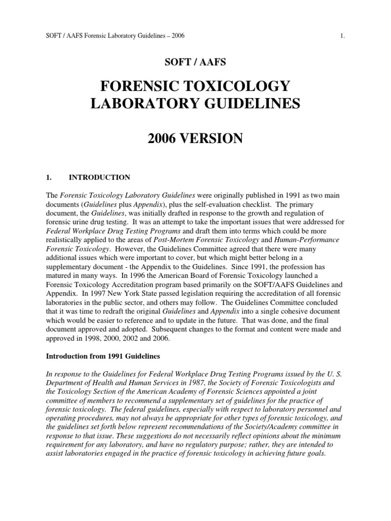 SOFT AAFS Forensic Laboratory Guidelines 2006 Final | PDF | Mass ...