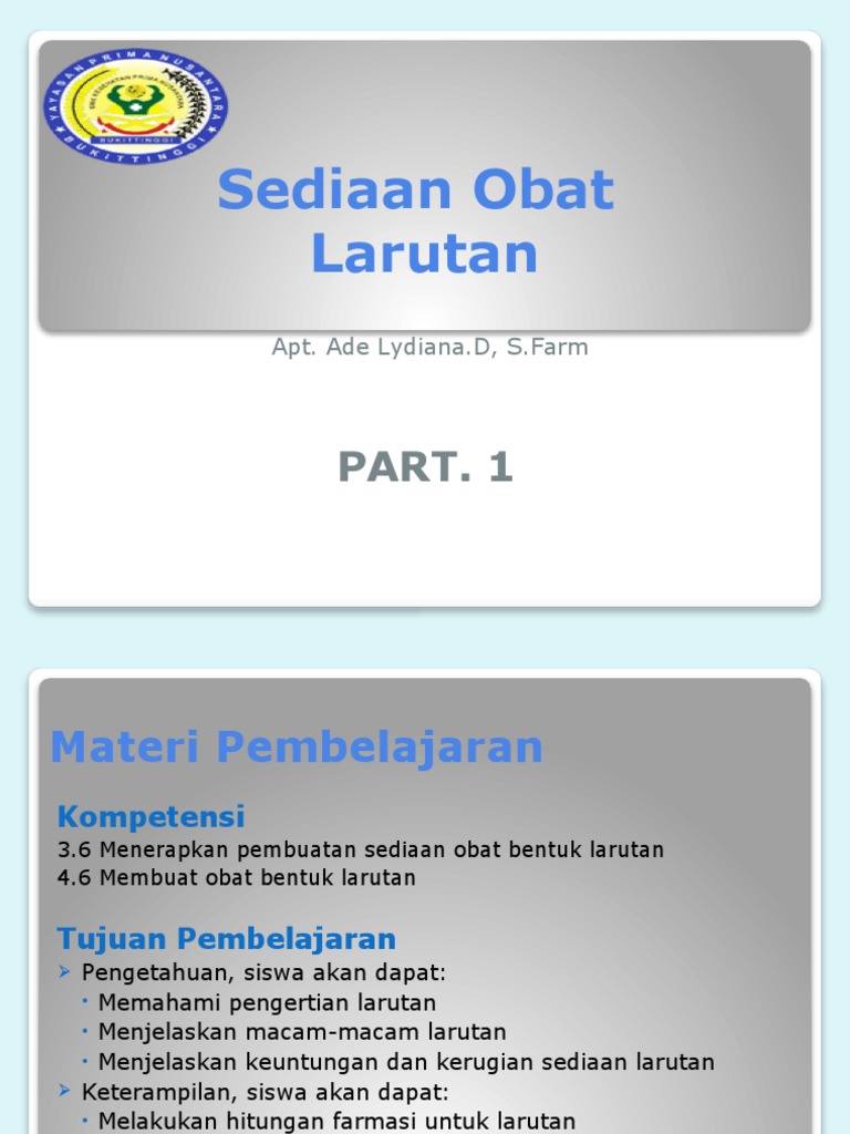 Sediaan Obat Larutan | PDF