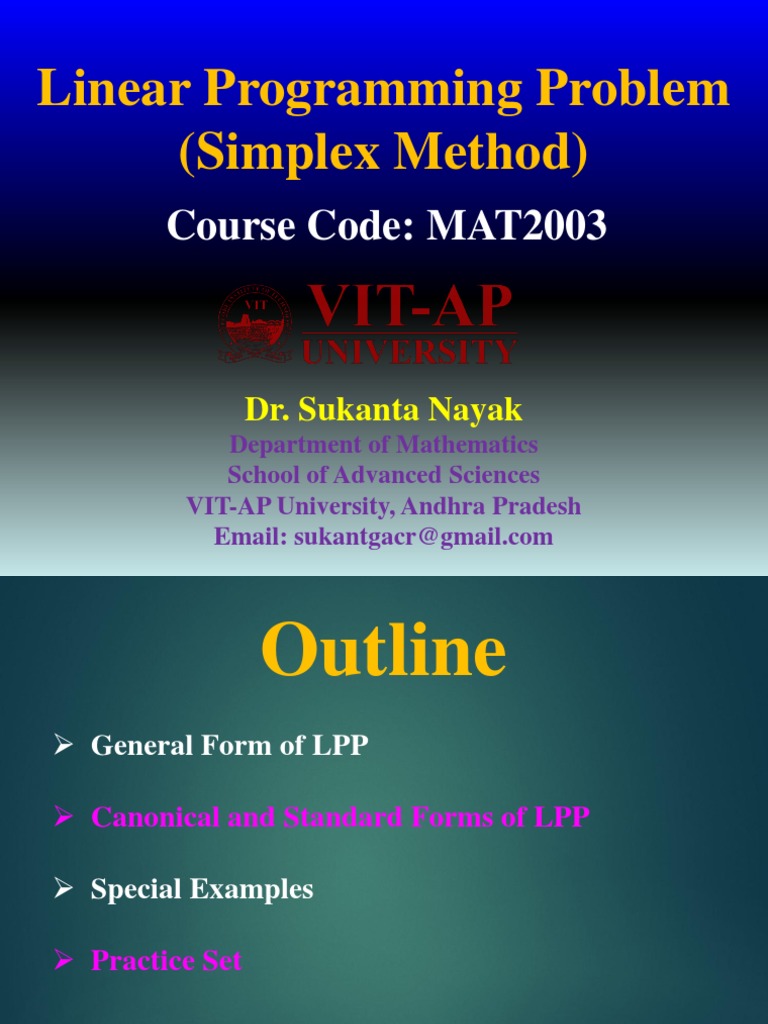 Lecture 4 Linear Programming Problem (Simplex Method) | PDF | Linear Programming | Mathematical ...