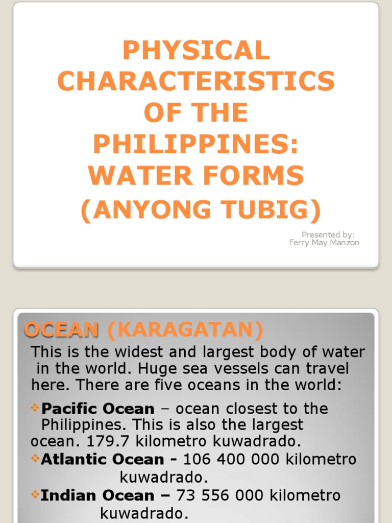 Physical Characteristics of The Philippines: Water Forms: (Anyong Tubig ...