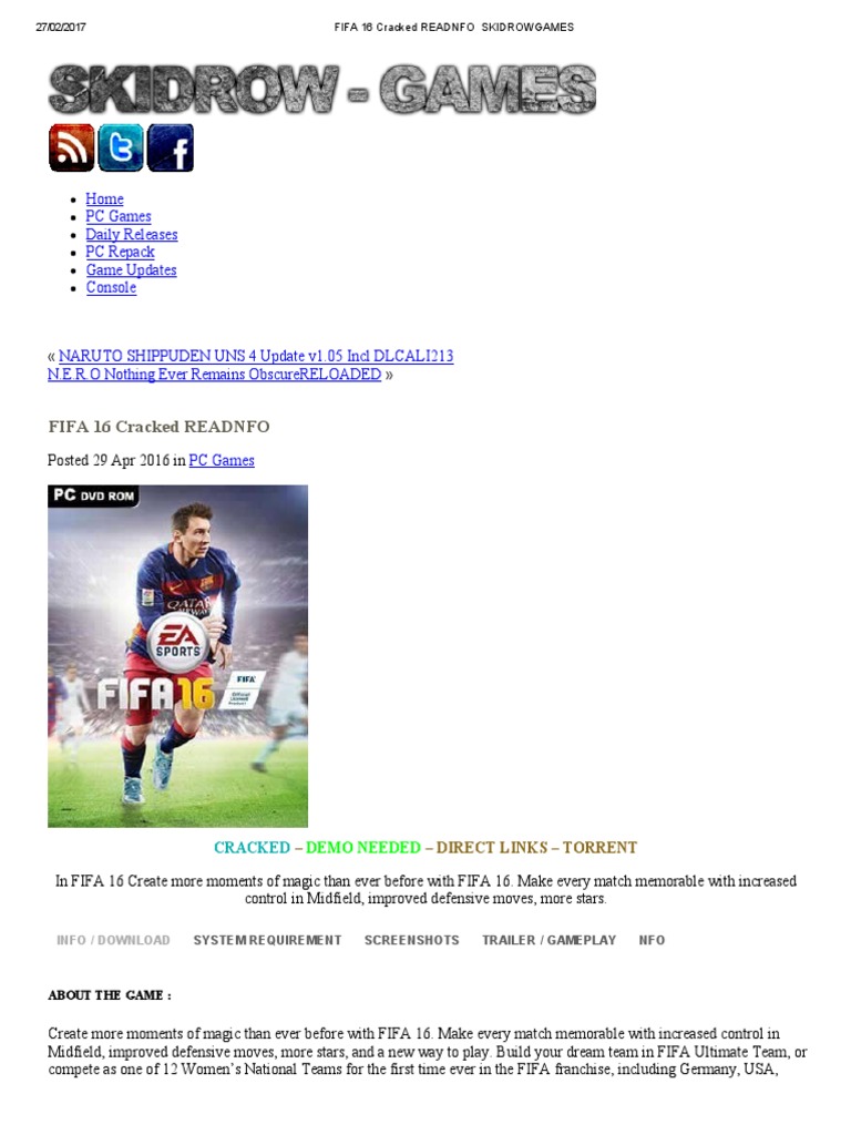 Home PC Games Daily Releases PC Repack Game Updates Console: FIFA 16 ...