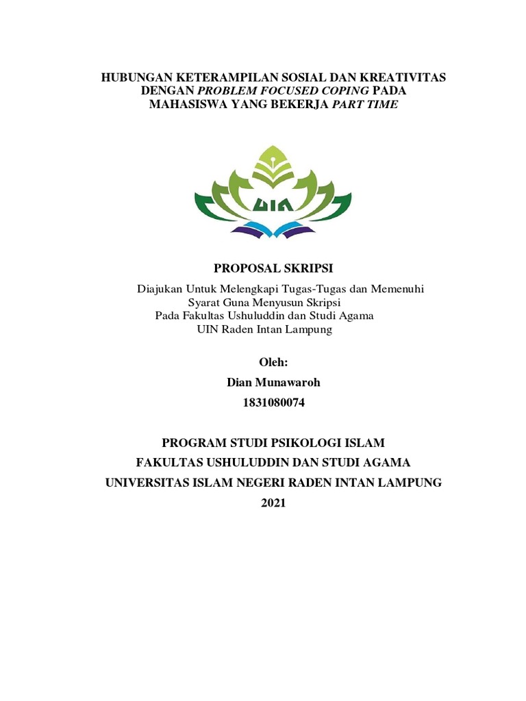 Proposal Bab 1-3 - Dian Munawaroh - 1831080074 | PDF | Karier & Perkembangan | Bisnis