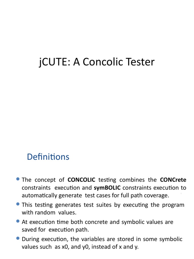 Jcute A Concolic Tester Pdf Pointer Computer Programming Java Programming Language