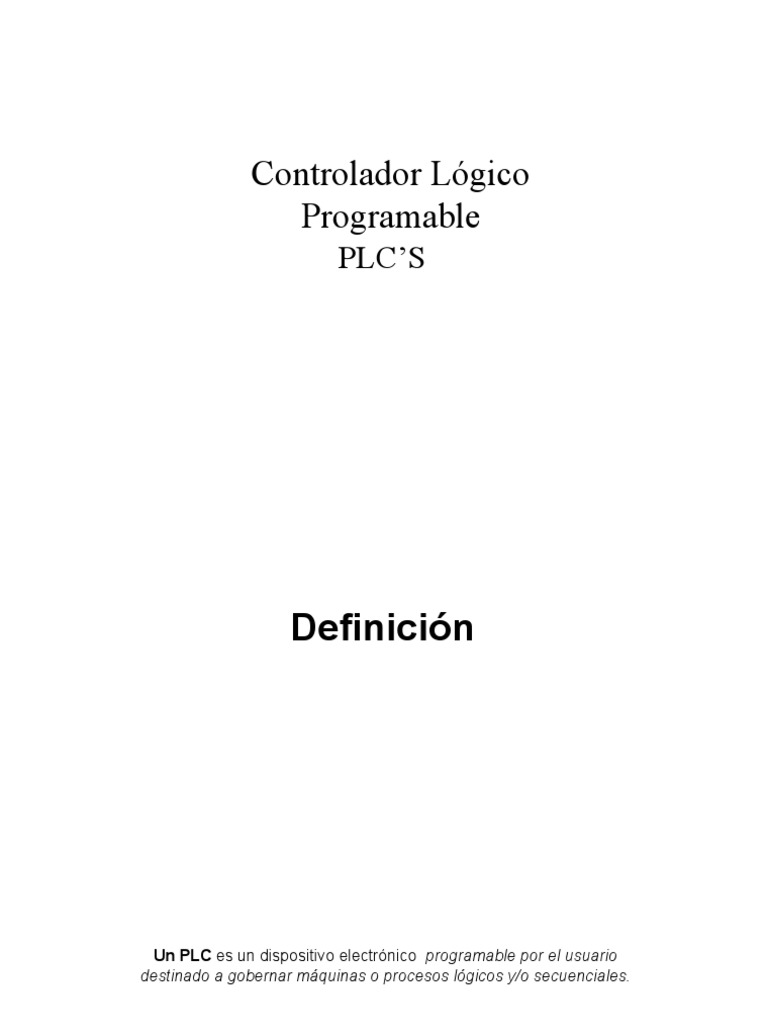Controlador Logico Programable | PDF | Controlador lógico programable | Unidad Central de ...