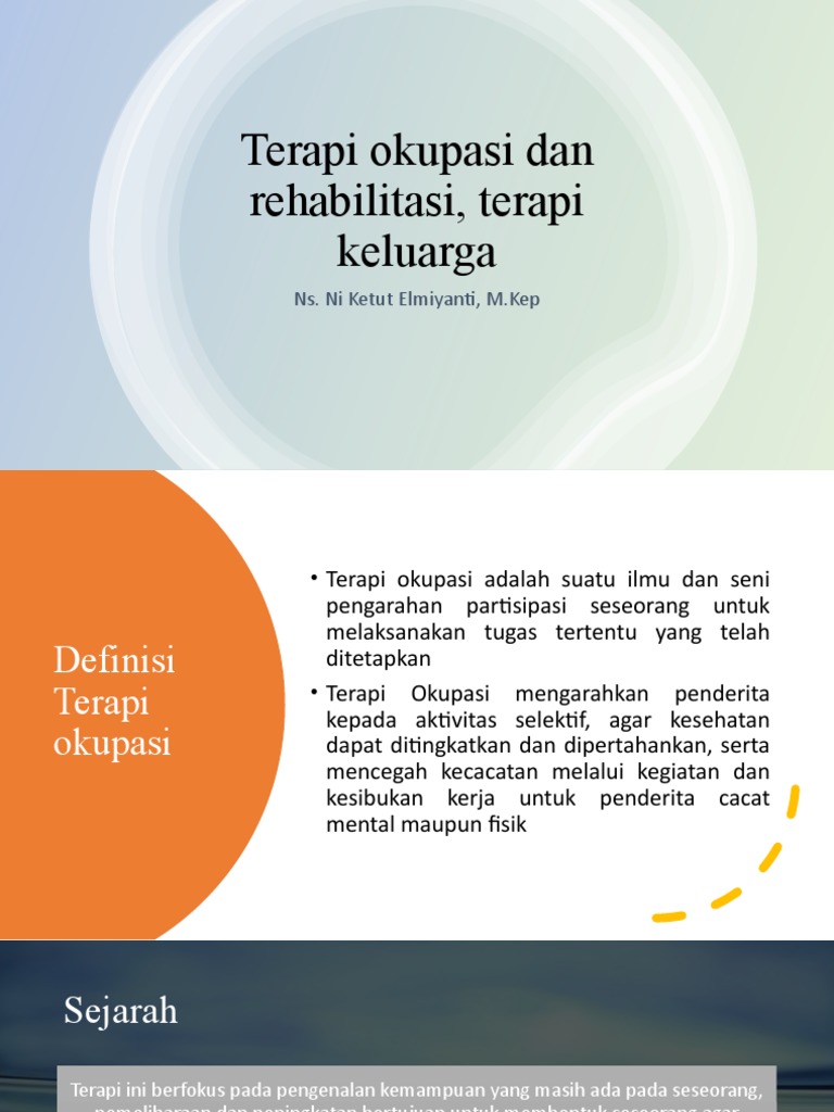 Terapi Okupasi Dan Rehabilitasi, Terapi Keluarga | PDF