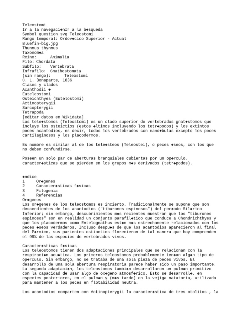 Teleostomi | PDF | Pescado | Vertebrados