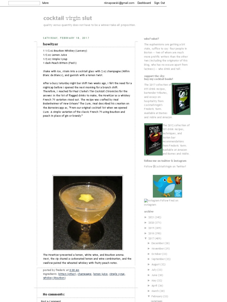 Cocktail Virgin Slut - Howitzer | PDF | Cocktails | Fermented Drinks