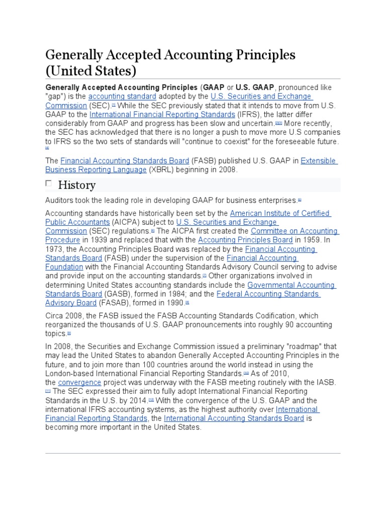 Generally Accepted Accounting Principles | PDF | Generally Accepted ...