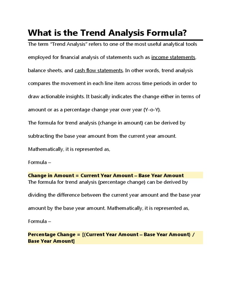 Trend Analysis Formula Explained | PDF | Finance & Money Management