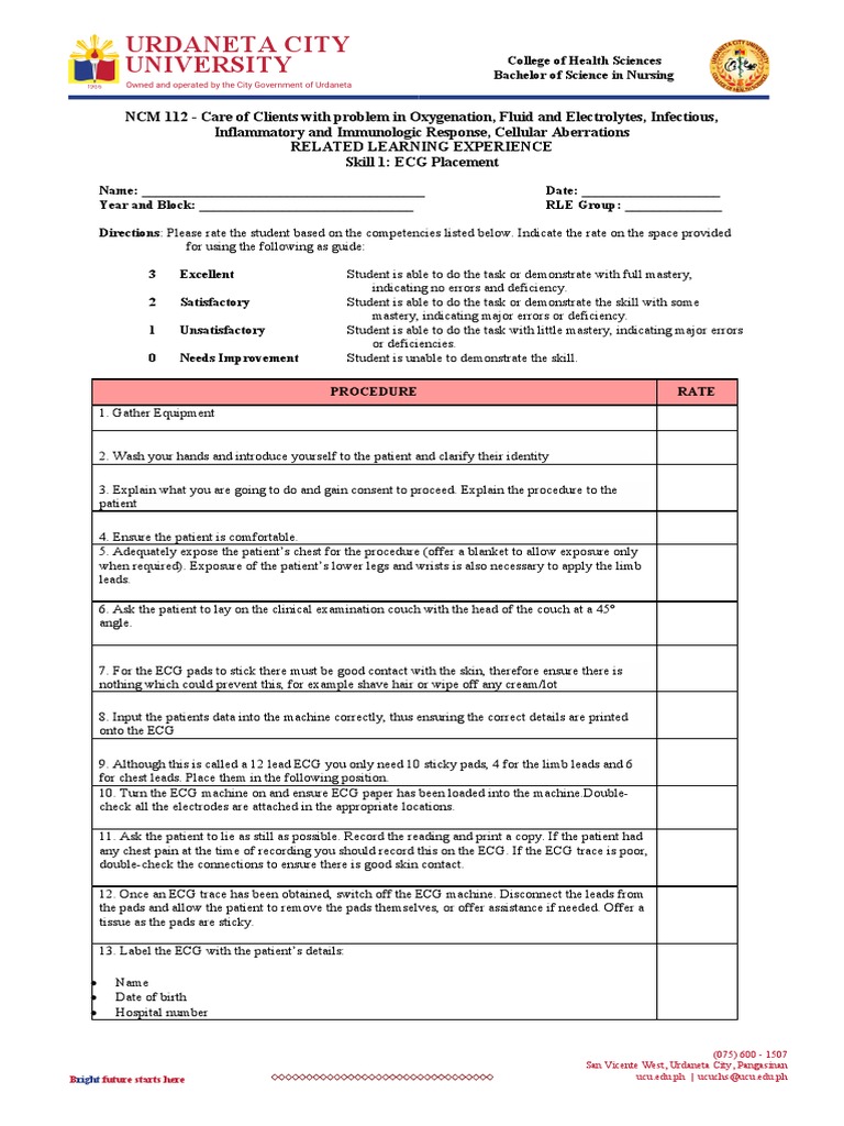 ECG Checklist | PDF | Electrocardiography | Patient