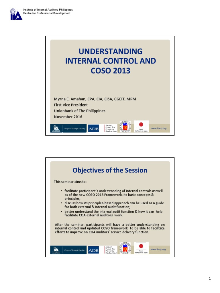 Understanding IC and COSO 2013 | Download Free PDF | Internal Control ...