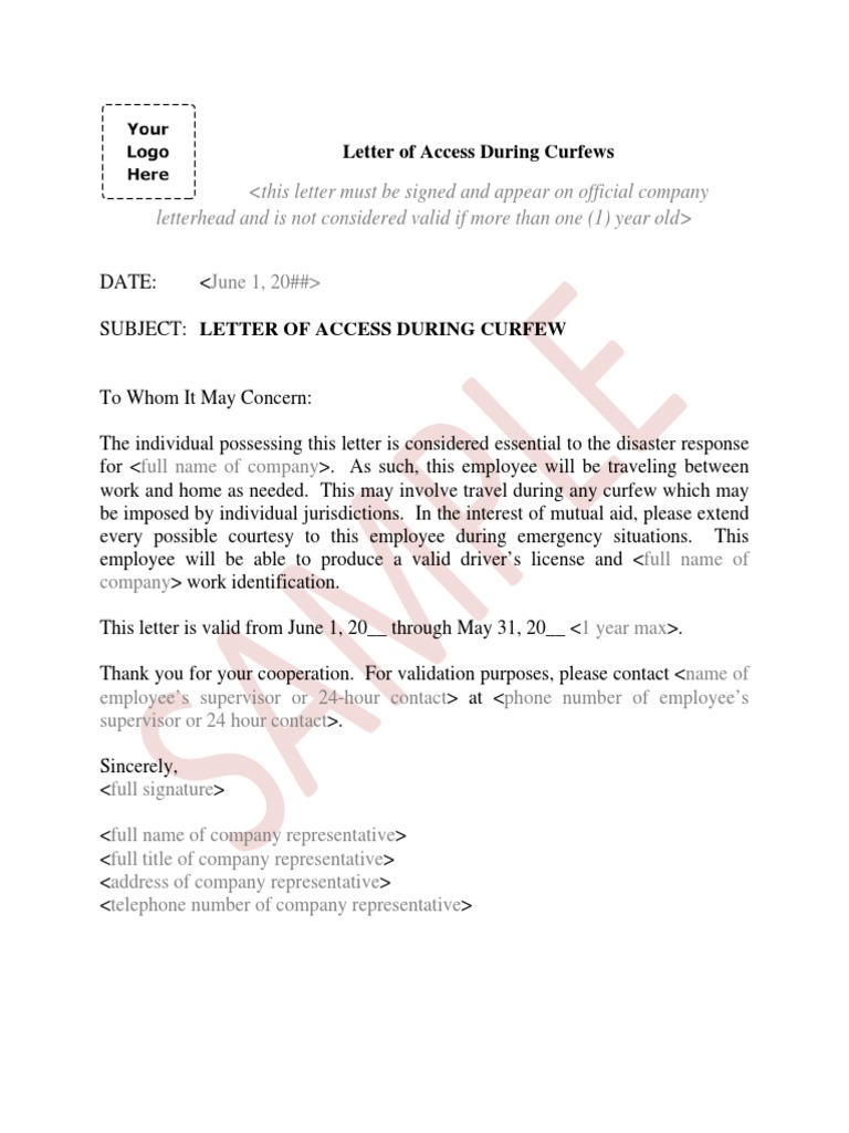 Letter Access During Curfews | PDF