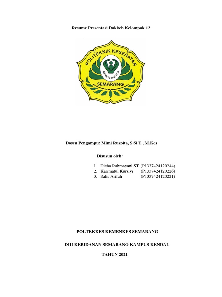Resume Presentasi Kel 12 Dokkeb | PDF