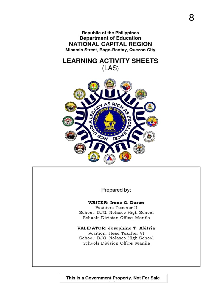 Dressmaking 8 - q4 - Las 2 RTP | PDF | Metro Manila | Rubric (Academic)