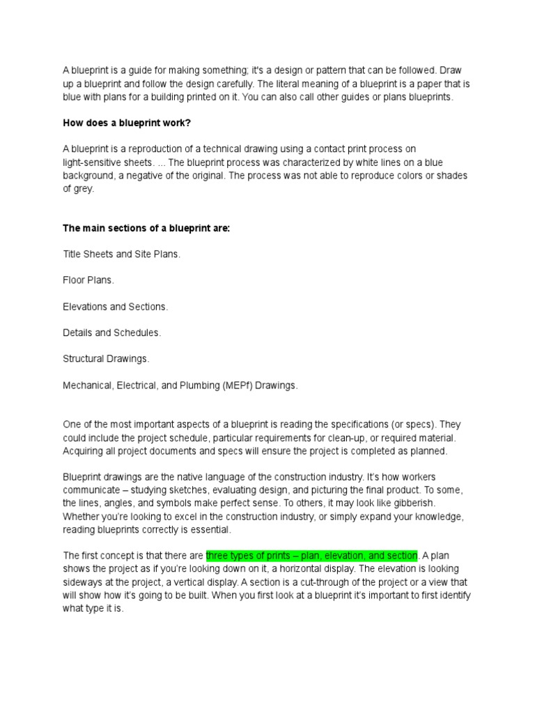 How Does A Blueprint Work? | Download Free PDF | Drawing | Design