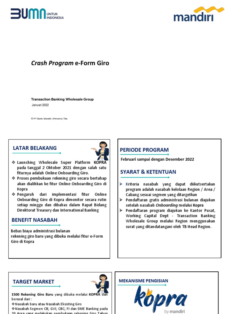 Crash Program E-Form Giro Kopra | PDF