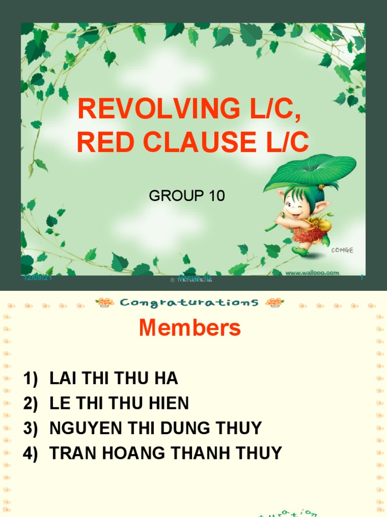 Revolving L/C, Red Clause L/C: Group 10 | Download Free PDF | Letter Of ...