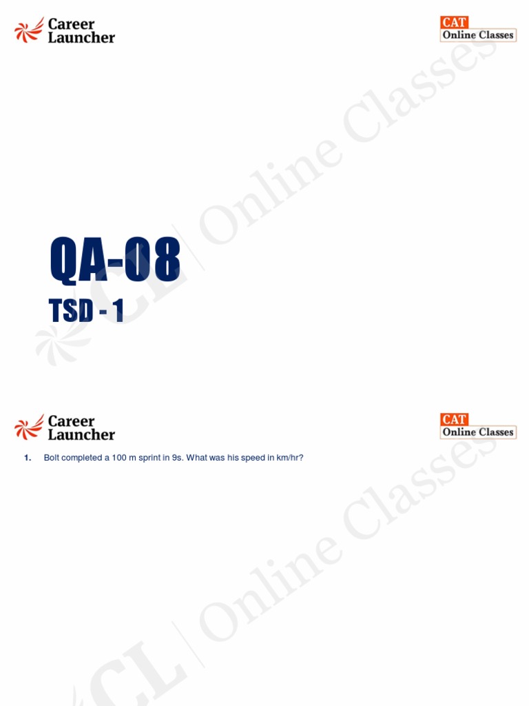 Qa 08 TSD-1 | PDF | Speed | Fuel Economy In Automobiles