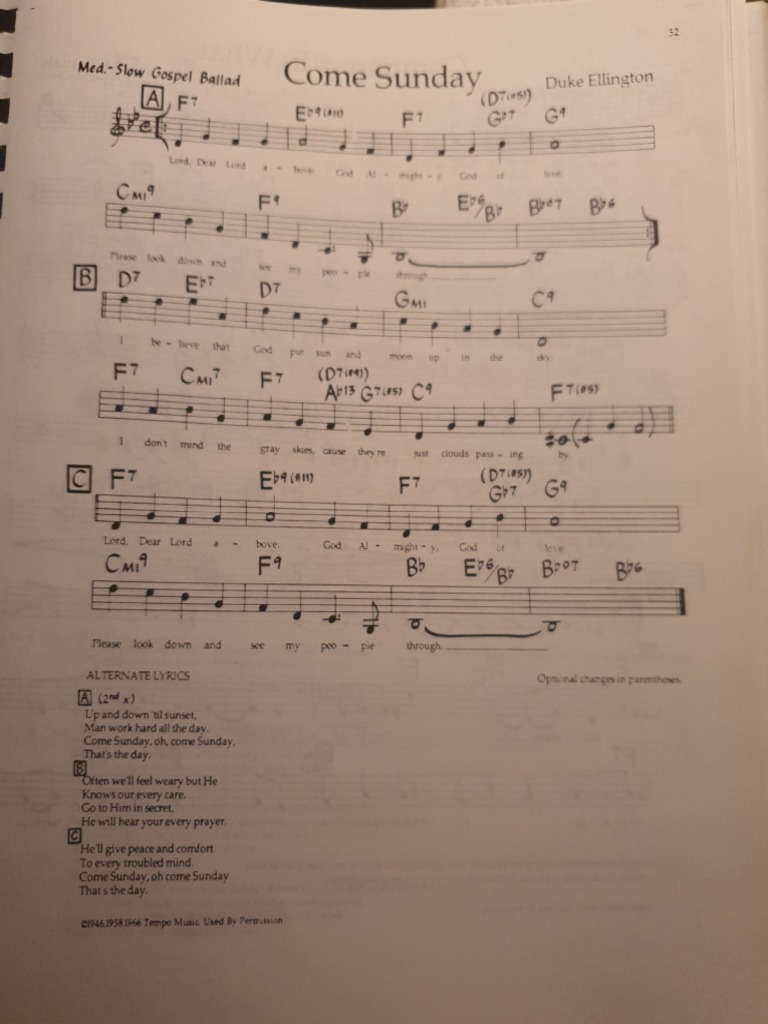 Come Sunday: Med.-Slow Gospel Ballad | PDF