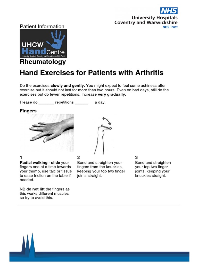 Hand Exercises For Patients With Arthritis: Rheumatology | PDF | Hand ...