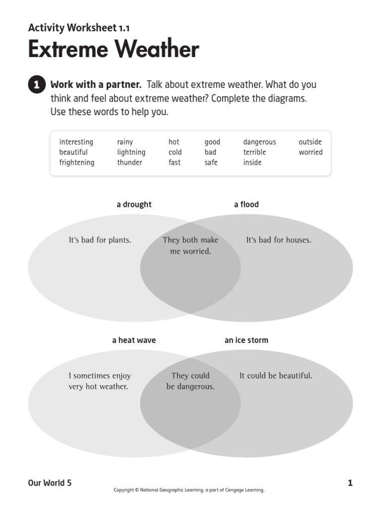 Extreme Weather: Activity Worksheet 1.1 | PDF