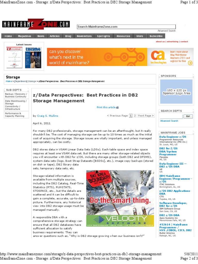 DB2 Best Practises Storage MGMT Part 1 | Download Free PDF | Ibm Db2 | Operating System