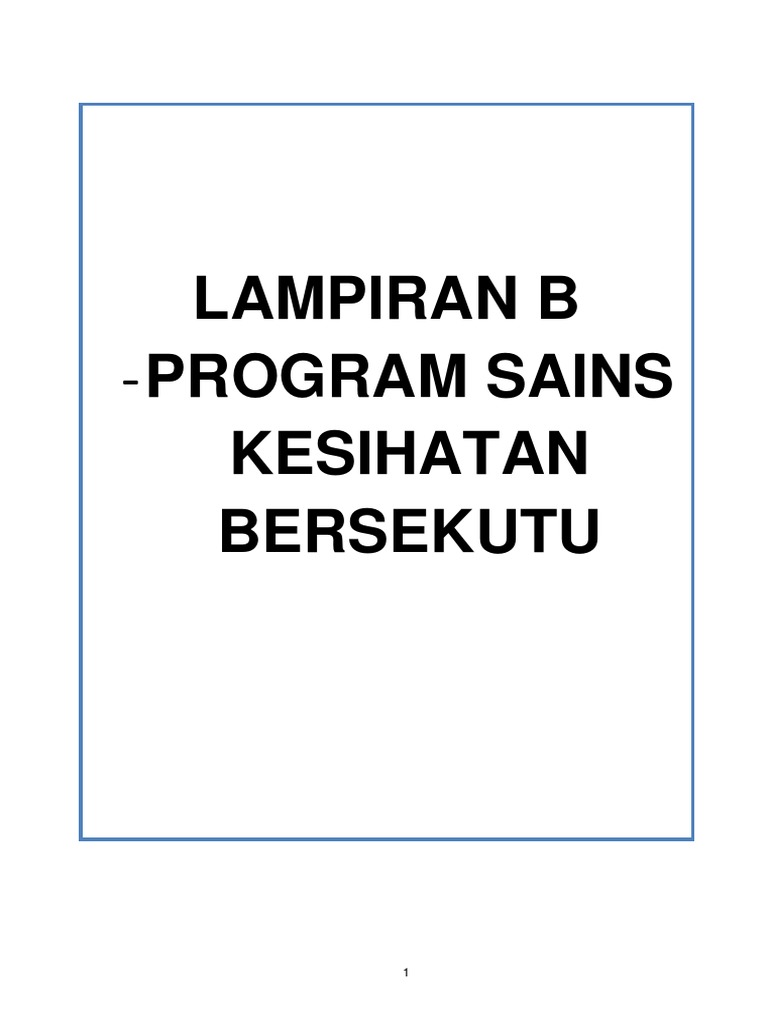 Lampiran B - Sains Kesihatan Bersekutu | PDF Lampiran B - Sains Kesihatan Bersekutu | PDF