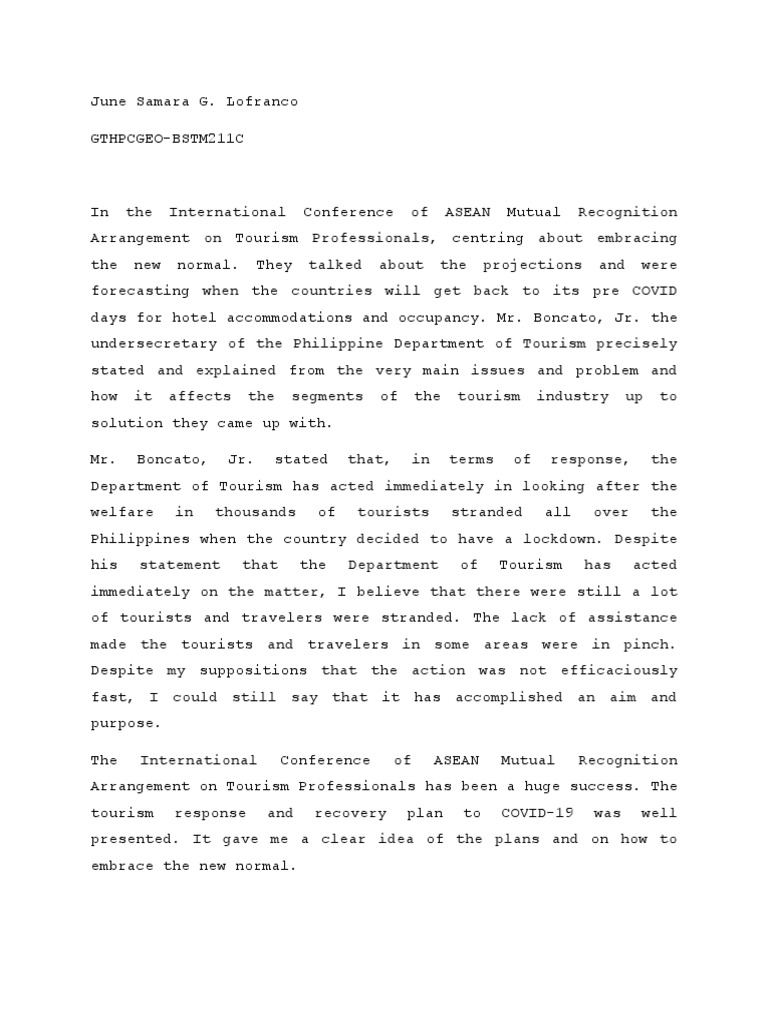 Embracing The New Normal (Reaction Paper) | PDF