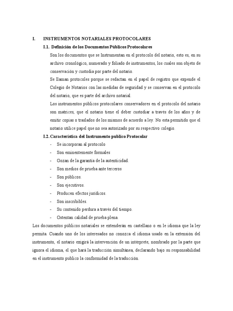 Tema - Instrumentos Notariales Protocolares y Extra Protocolares | Descargar gratis PDF ...