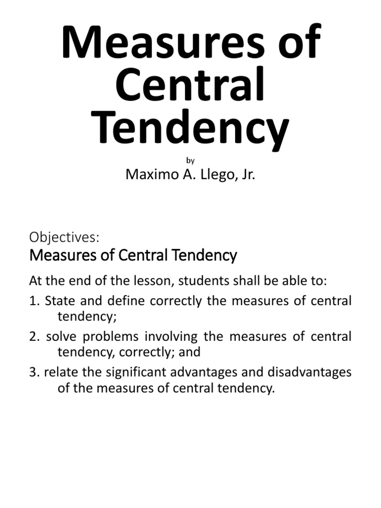 LESSON 6 EVALUATIVE ASSESSMENT. Measures of Central Tendency | PDF ...