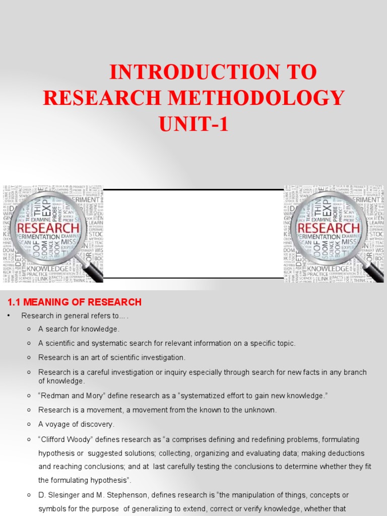 Research Methodology Unit-1 | PDF | Quantitative Research | Statistics