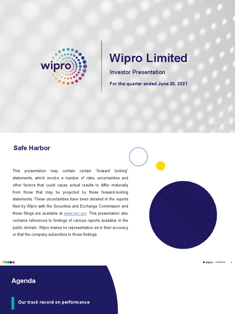 Wipro Limited: Investor Presentation | PDF | Sustainability | Corporate ...