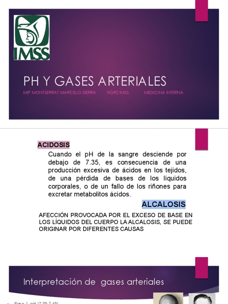 PH y Gases Arteriales | PDF | Fisiología | Medicina CLINICA