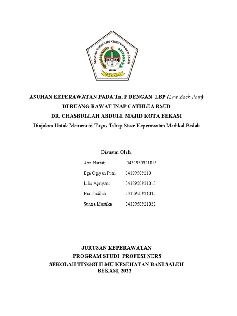 Lp Askep Lbp Kelompok 4 Pdf