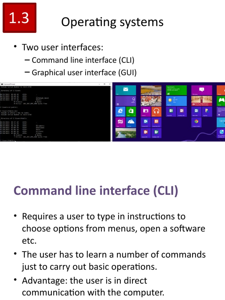 Slides 50 - 64 | PDF | Graphical User Interfaces | Command Line Interface