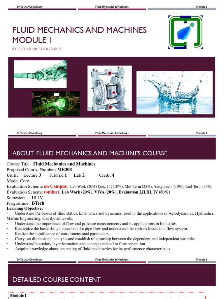 Module 1 | PDF | Fluid Mechanics | Viscosity