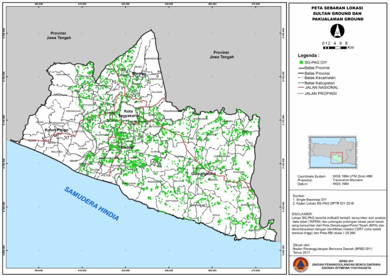 Peta Sebaran Lokasi Sultan Ground Dan Pakualam Ground | PDF