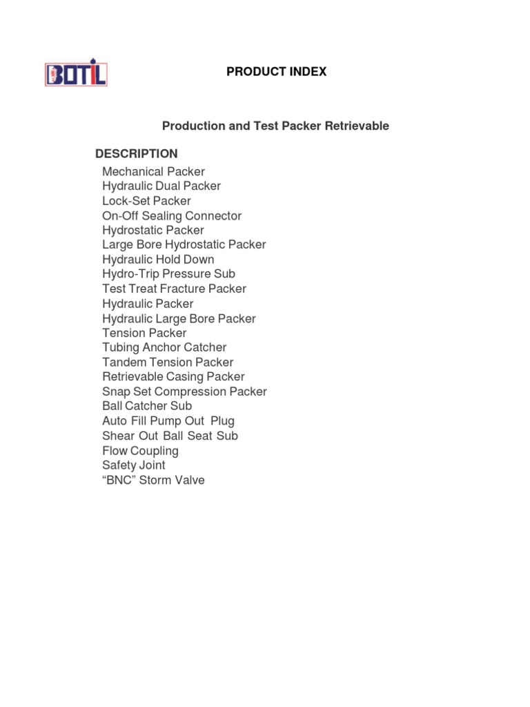 Production and Test Packer - Retrievable | PDF | Pipe (Fluid Conveyance ...