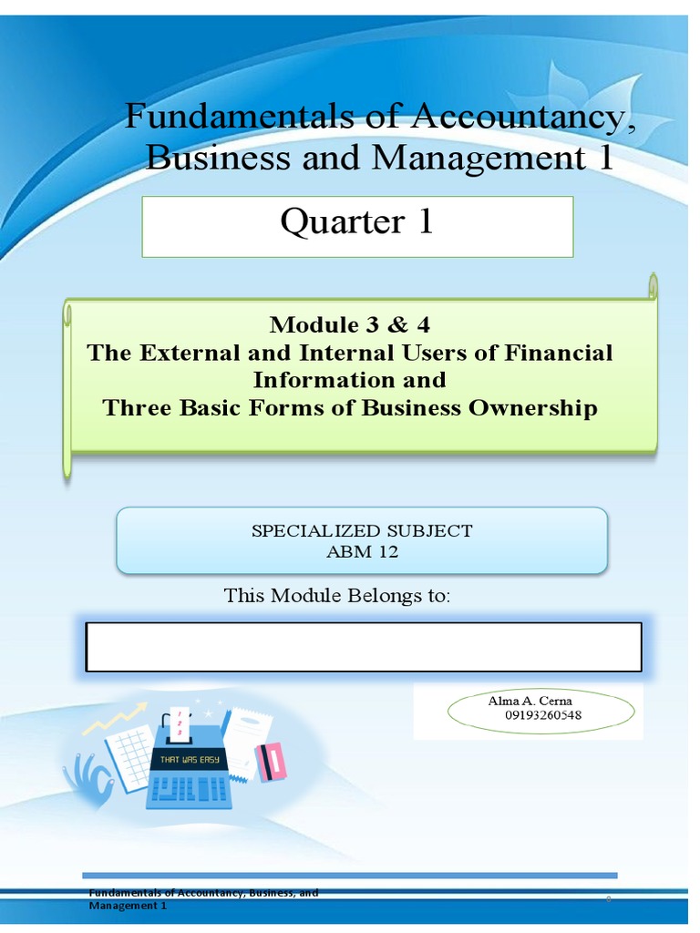 Fabm1 Module 1 Week 3 | PDF | Business | Accounting