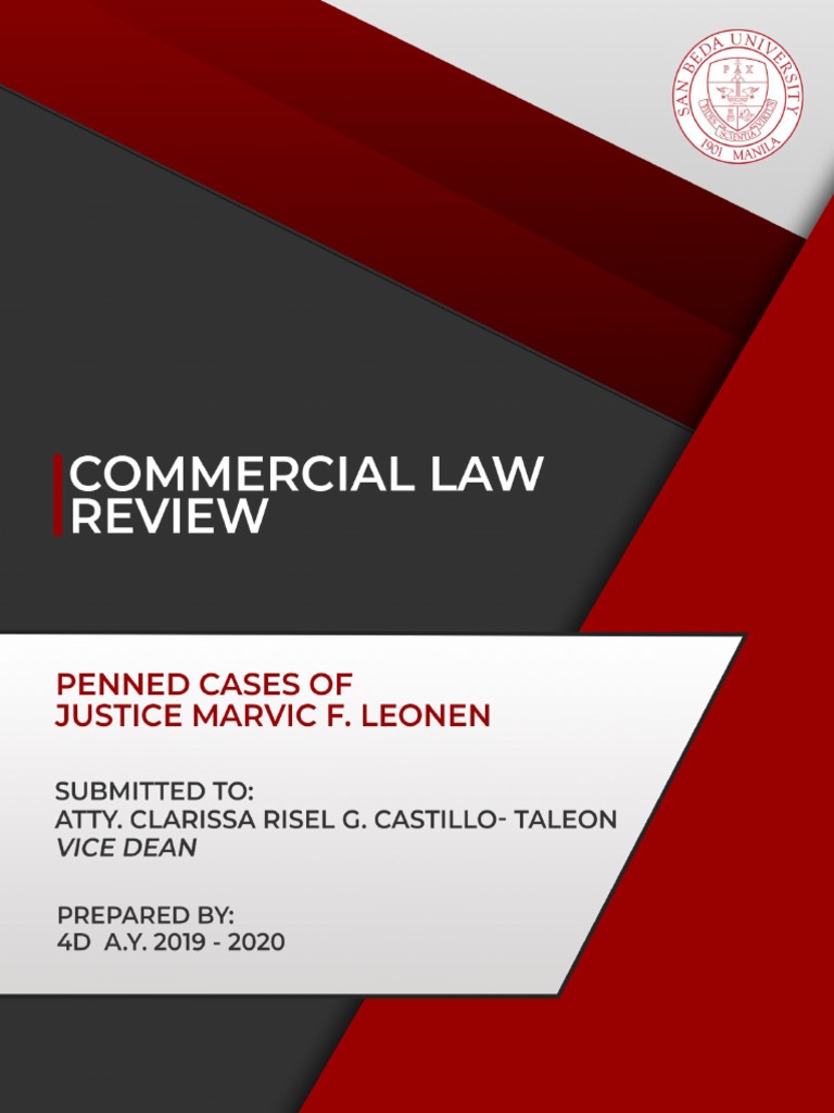 CommRev - Taleon Case Doctrines - Case Digests (Leonen) (4D1920) | PDF ...
